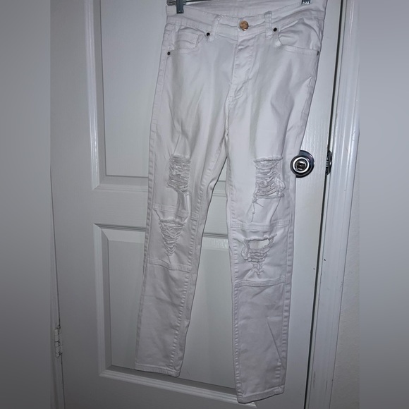 None | Jeans | White Ripped Jeans | Poshmark